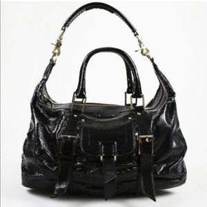 Botkier | Bags | Botkier Patent Leather Black Sasha Large Duffle Tote ...